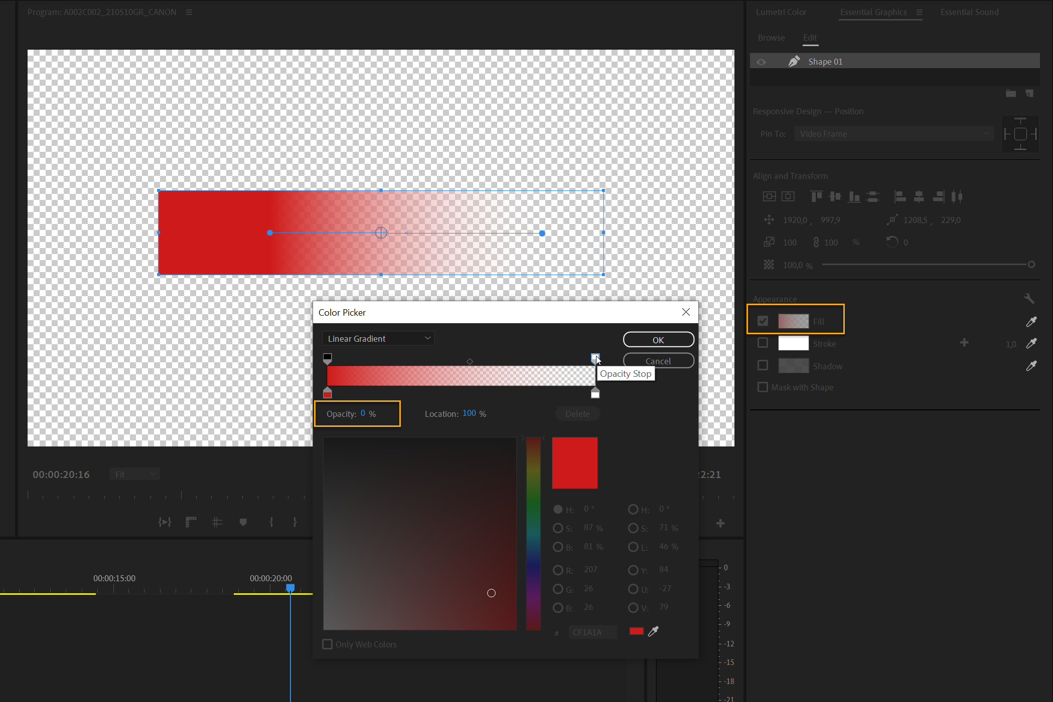 Solved: Creating titles with solid color and transparency - Adobe ...