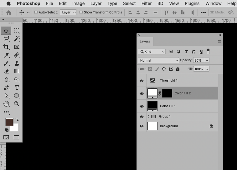 Adjustment Threshold Layer clipped to layer produc... - Adobe Product ...
