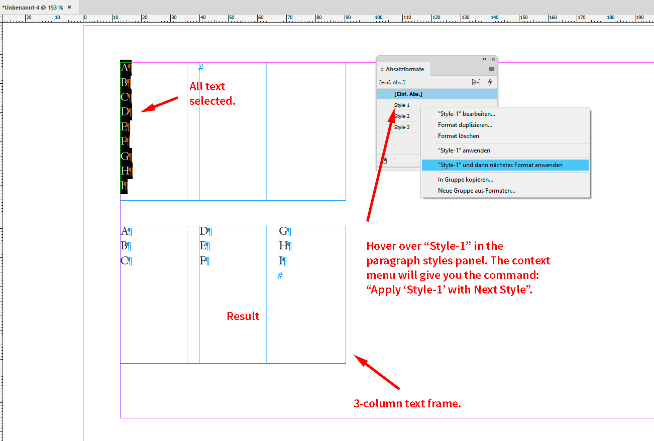 Solved: Paragraph Style that will force a column break aft... - Adobe ...