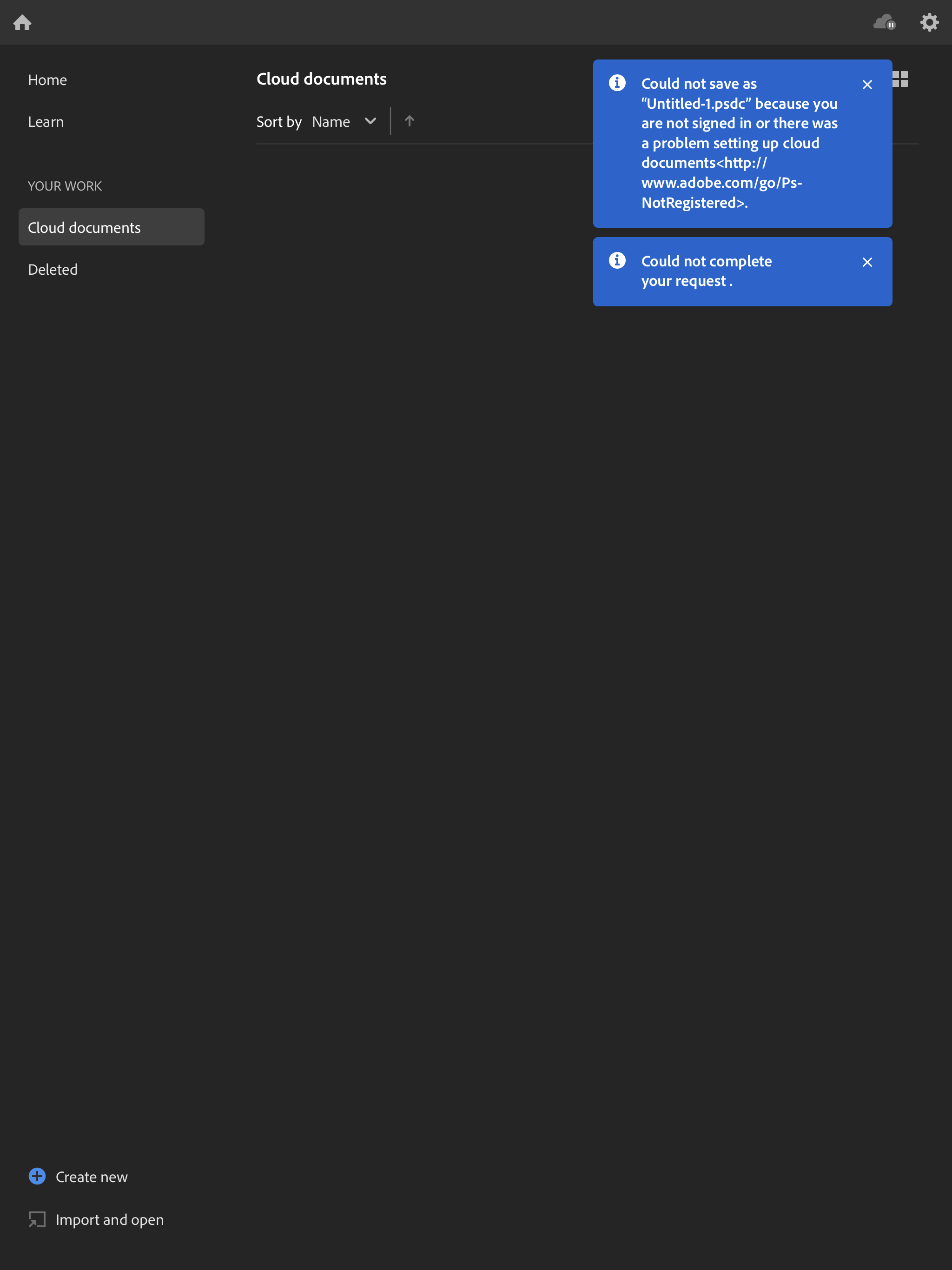 M: Photoshop Mobile: cannot create document - Adobe Community - 10747844