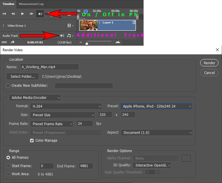 Trouble exporting PS video WITHOUT sound - Adobe Product Community ...