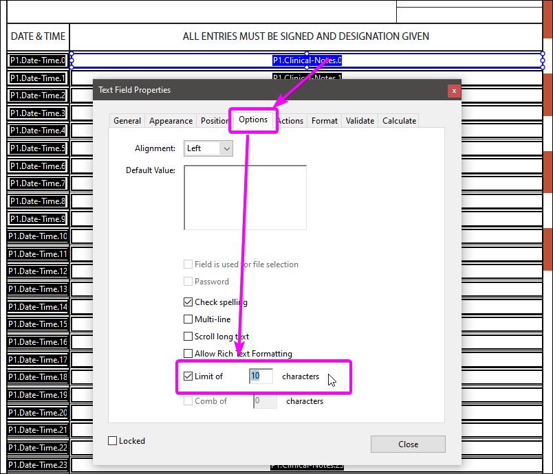 Multi line default settings - Adobe Community - 12101273