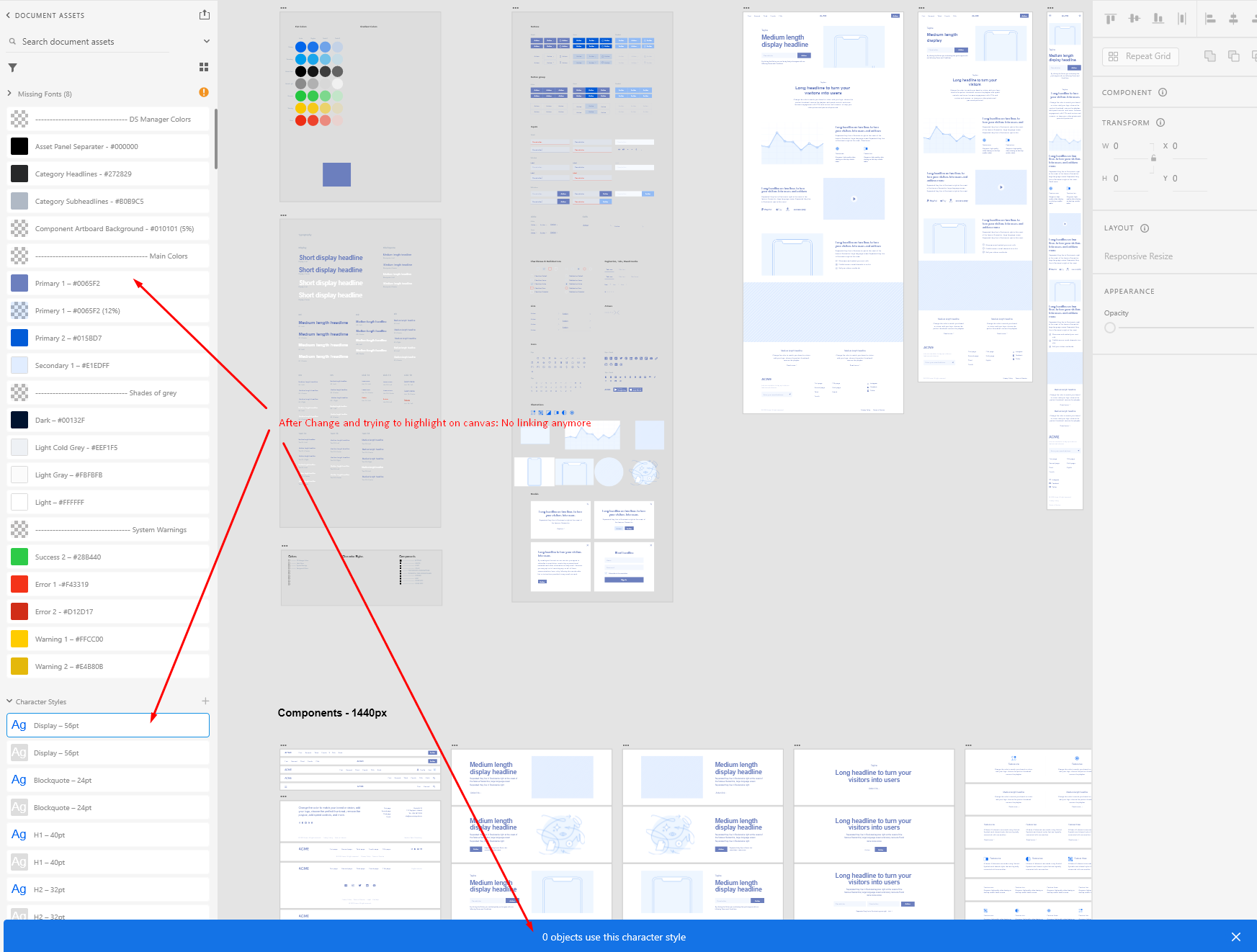 Solved: Merging document asset colors disconnects all char... - Adobe ...