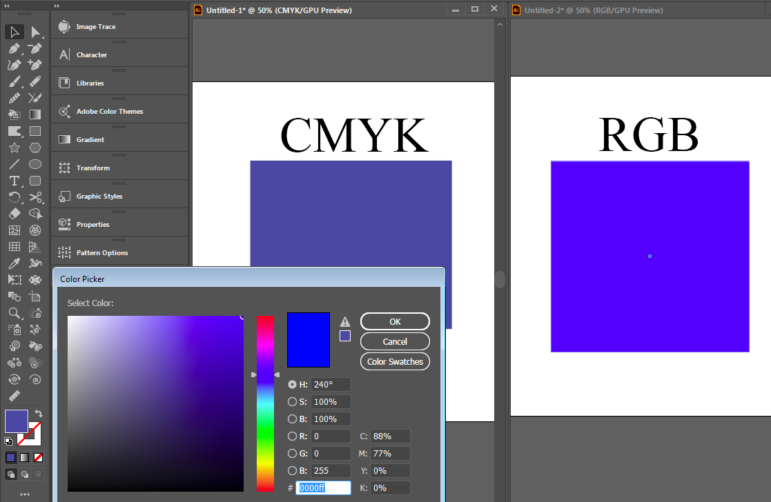 Solved: Blue to Purple Color Illustrator v 24.3 Win 7 - Adobe Community ...