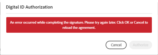 Digital ID Authorization - An Error Occured - Adobe Product Community ...