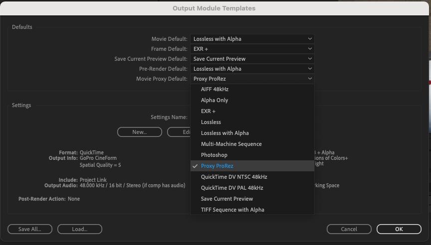 Solved: Make a default for the Output Module when pre rend... - Adobe ...