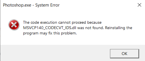 system error when launching photoshop - Adobe Community - 12166800