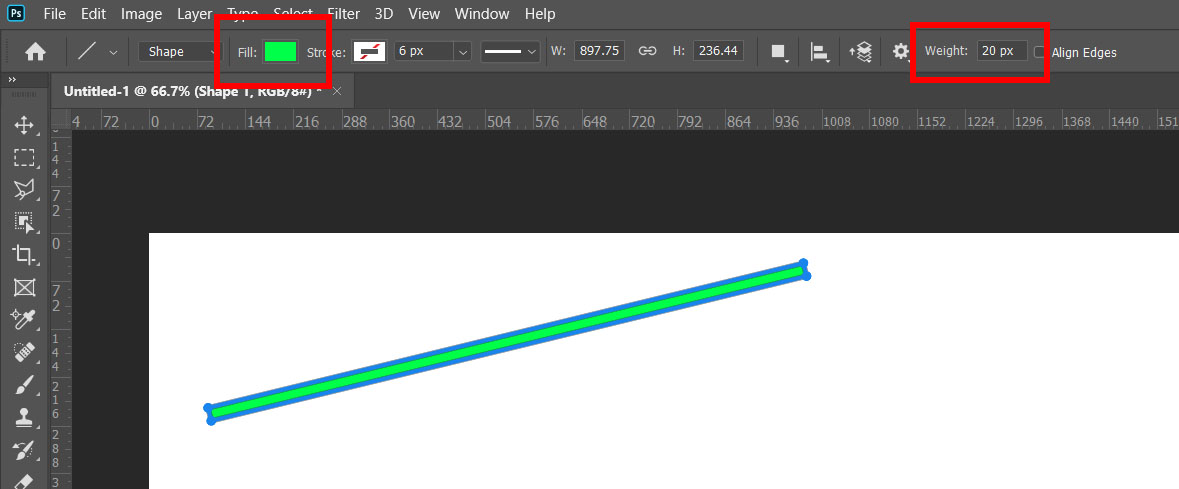 Photoshop - How to use the Shapes Line Tool? - Adobe Community - 10755158