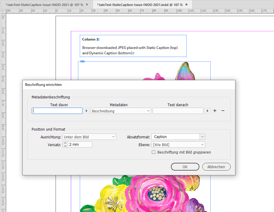 Solved: Live or Static Captions in InDesign 2021 - Adobe Product ...