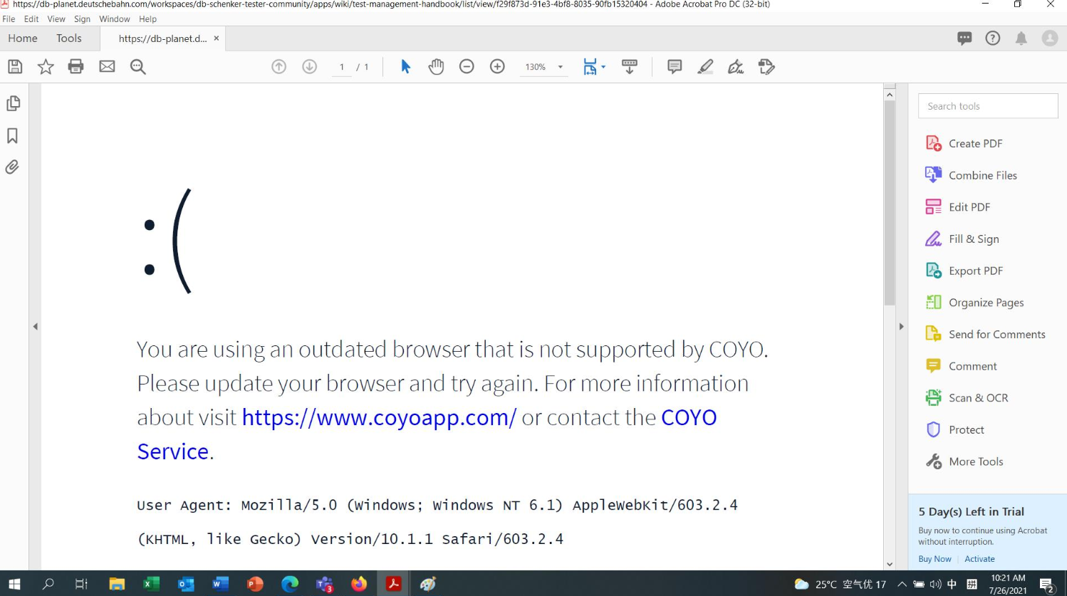 Error: You are using an outdated browser that is n... - Adobe Product ...