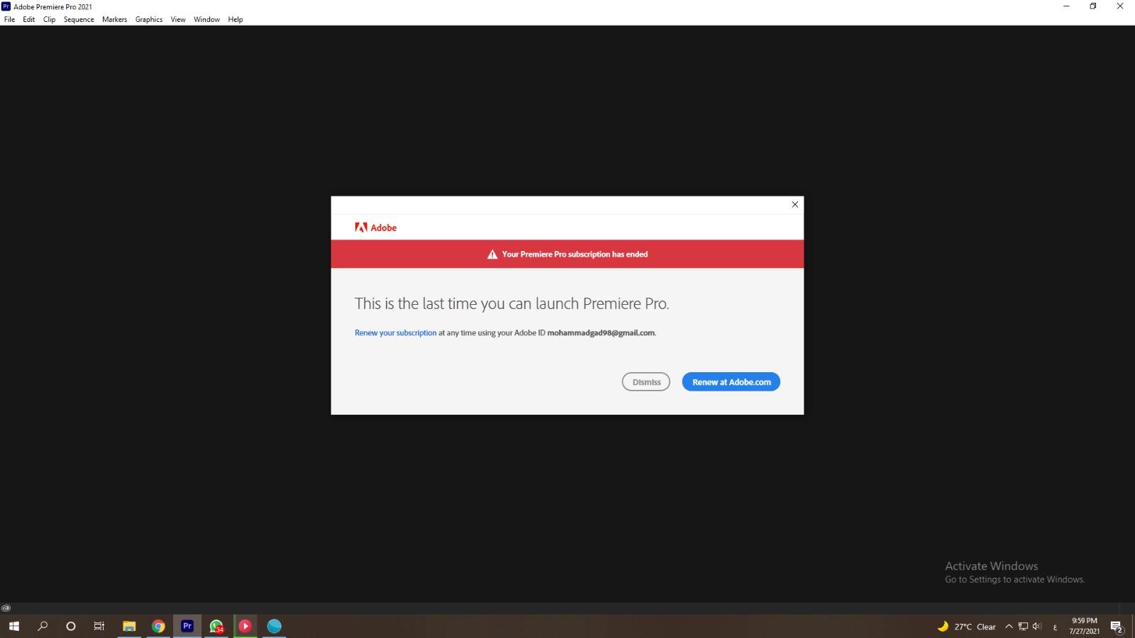 Subscription ended before it's time - Adobe Product Community - 12211184
