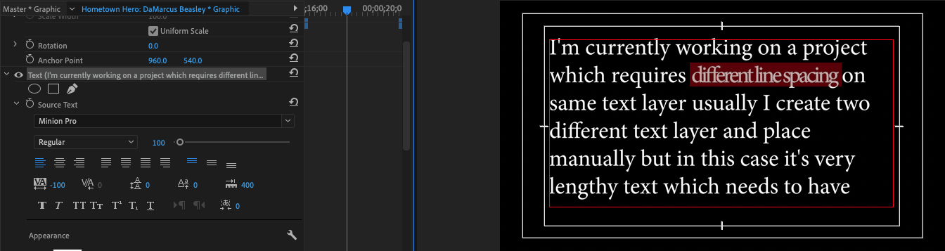 how to change line space individually over line - Adobe Community ...