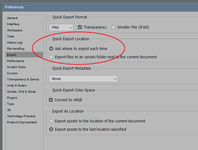Quick Export As PNG dialog box is not appearing i... - Adobe Community - 12098432