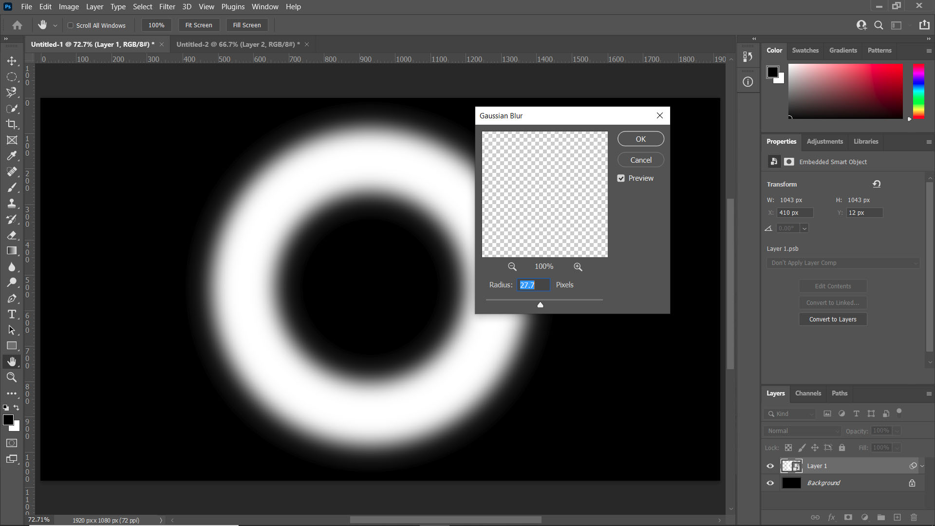 How to create a narrow hoop and blurred edge - Adobe Support Community ...
