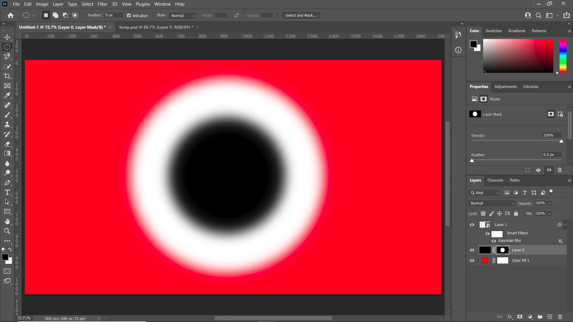How to create a narrow hoop and blurred edge - Adobe Support Community ...