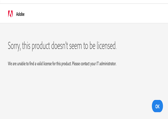 Solved: "Sorry, this product doesn't seem to be licensed."... - Adobe ...