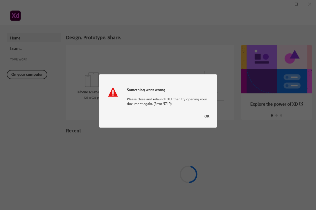 Solved Error 5719 While Opening Adobe Xd Adobe Support Community 11416075 