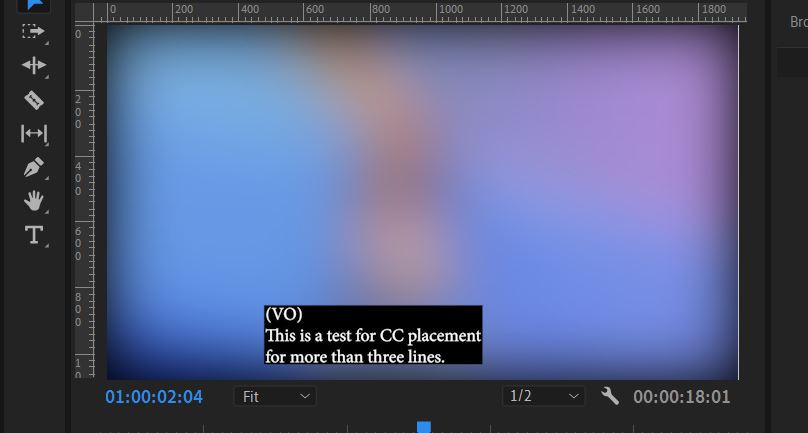 Premiere 2021 Closed Caption text box position - Adobe Product ...