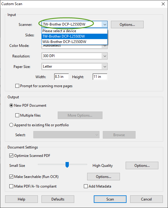 Error while interacting with scanner the selected ... - Adobe Product ...