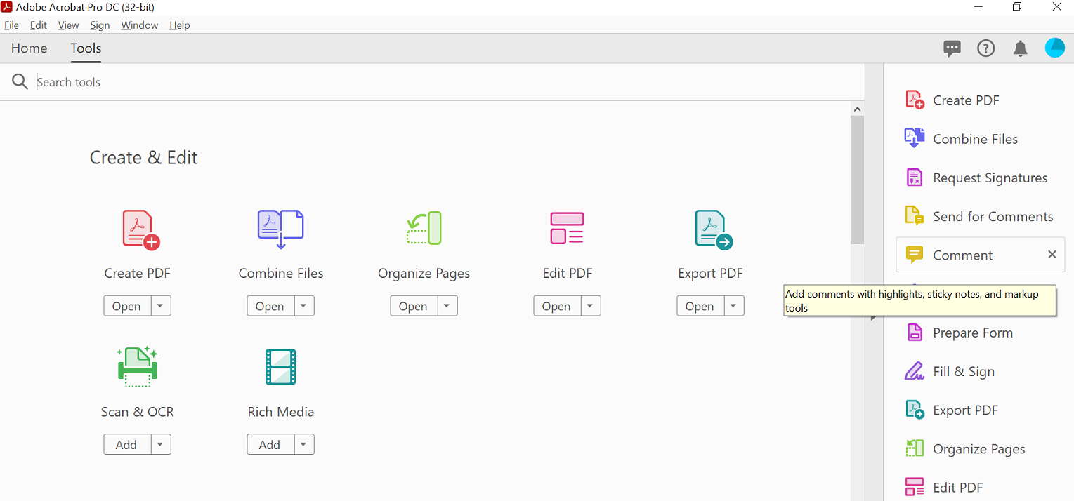 See the same tools in the Tools Pane as the ones I... - Adobe Product ...