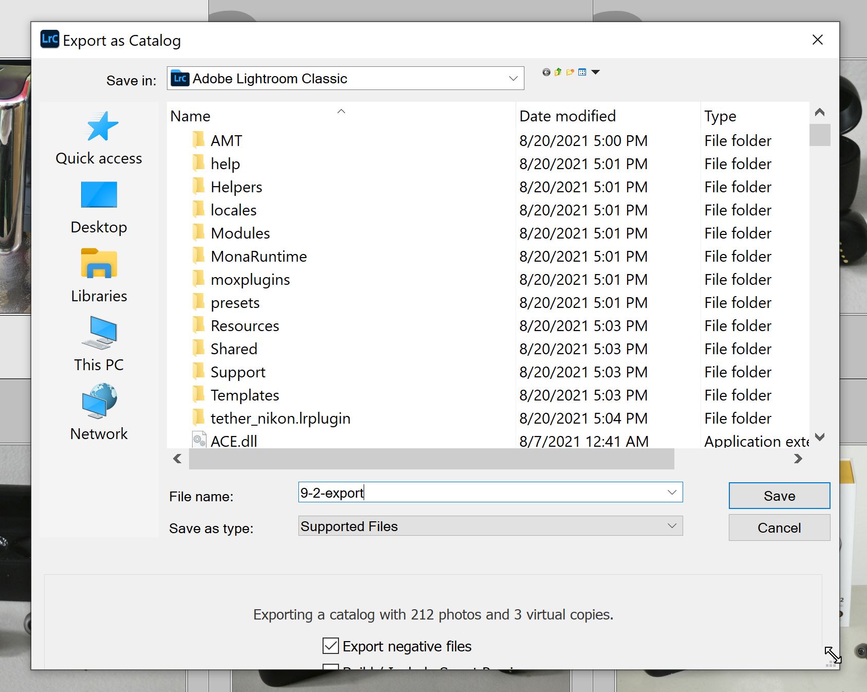 Bug in LR Export to Catalog screen - Adobe Community - 12359216