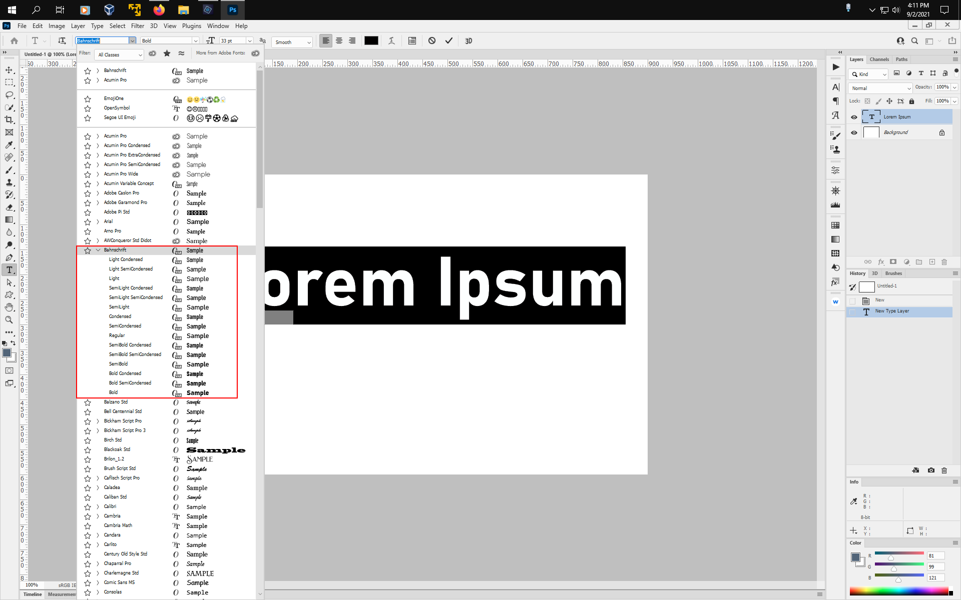 Re: Where are Bahnschrift fonts in PSE 20 - Adobe Community - 12358939