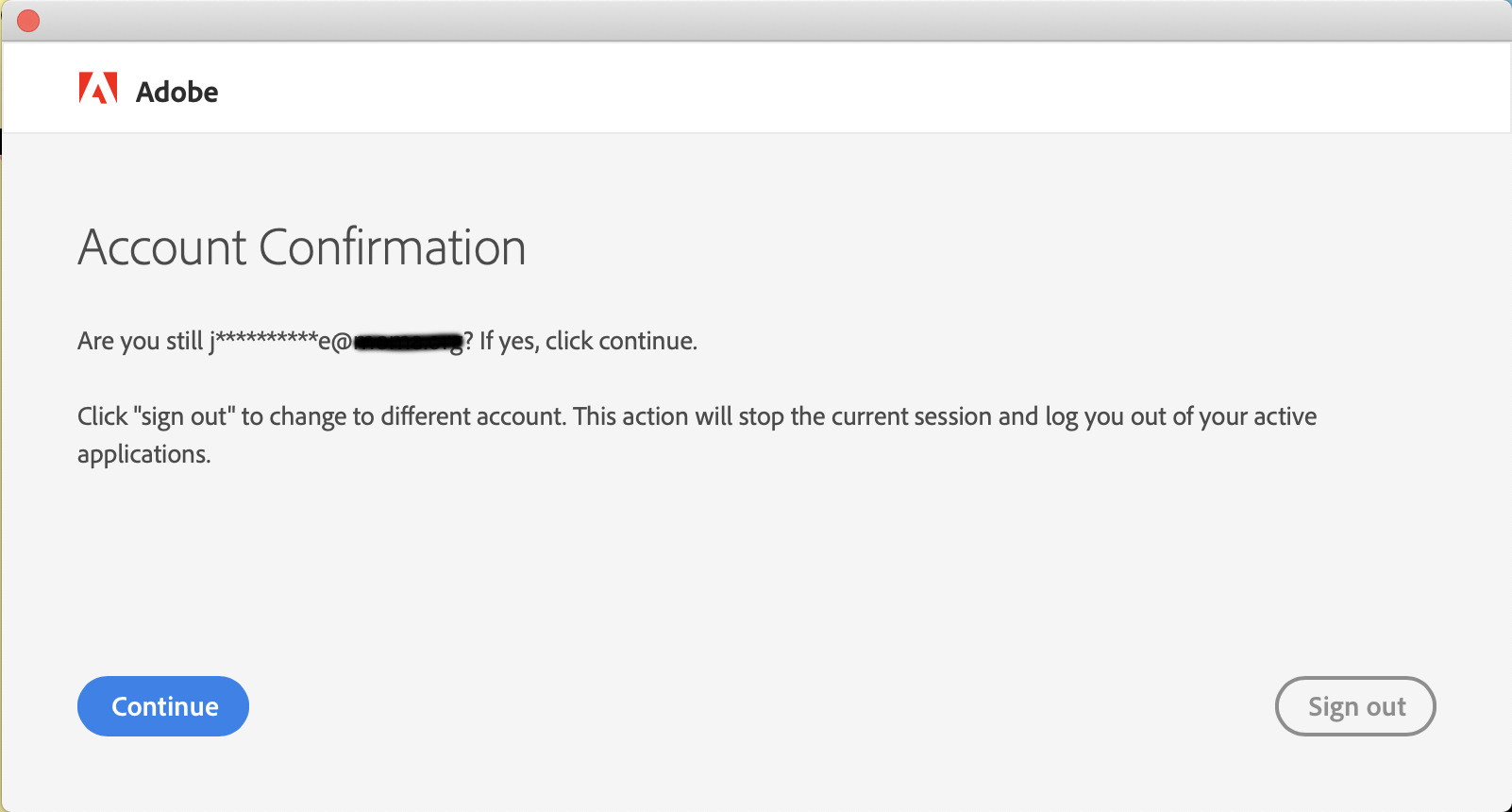 SDL: ‘Account confirmation’ dialog that popped up ... - Adobe Community ...
