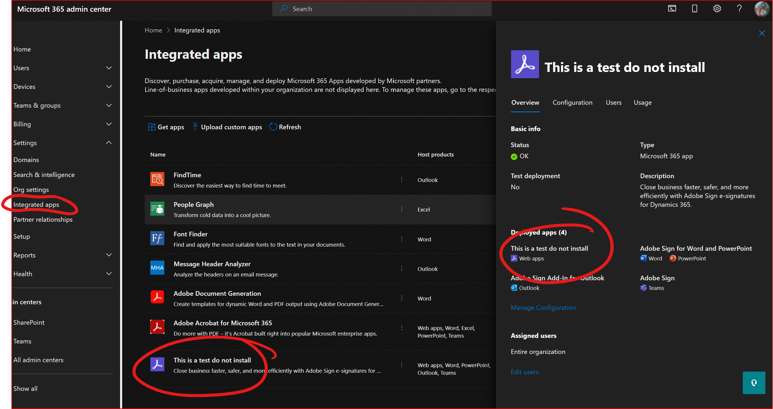 Adobe Sign web-app for Microsoft 365 listed as "Th... - Adobe Product ...