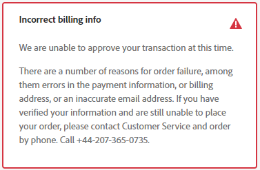 Cannot place an order in adobe site - Adobe Product Community - 12374576