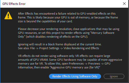 Solved: GPU effects error (When putting shadow/highlight b... - Adobe Product Community - 12378754