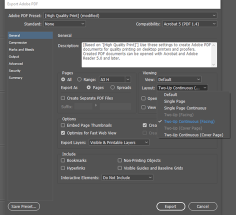 How do I set up page facing like this? - Adobe Product Community - 12406522