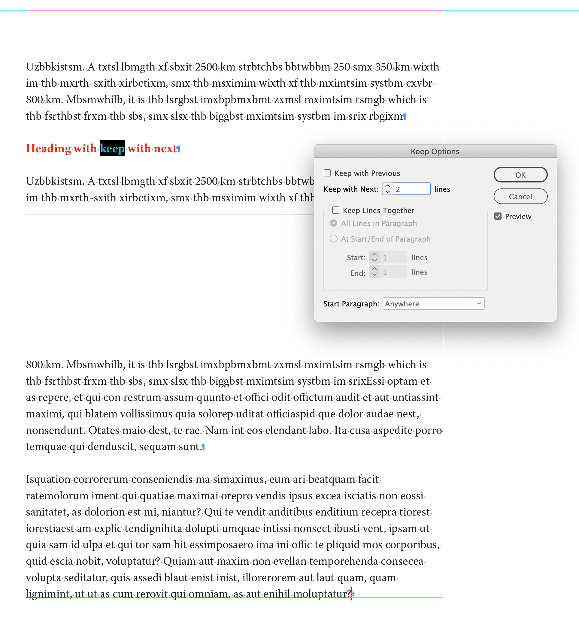 InDesign keep logic bug - Adobe Support Community - 12411774