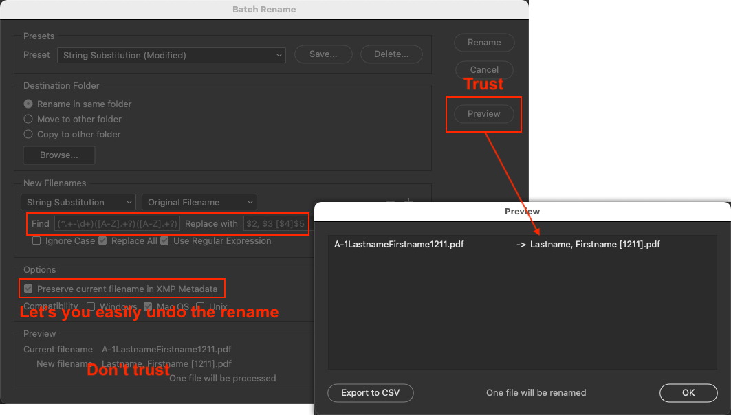 Solved Batch Rename String Substitution Adobe Product Community