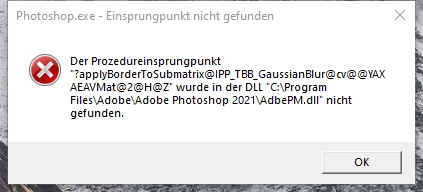 P: Error at loading of ippCV library - Adobe Product Community - 12420457