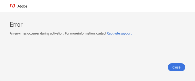 Error Occurred while activating - Adobe Community - 12415527