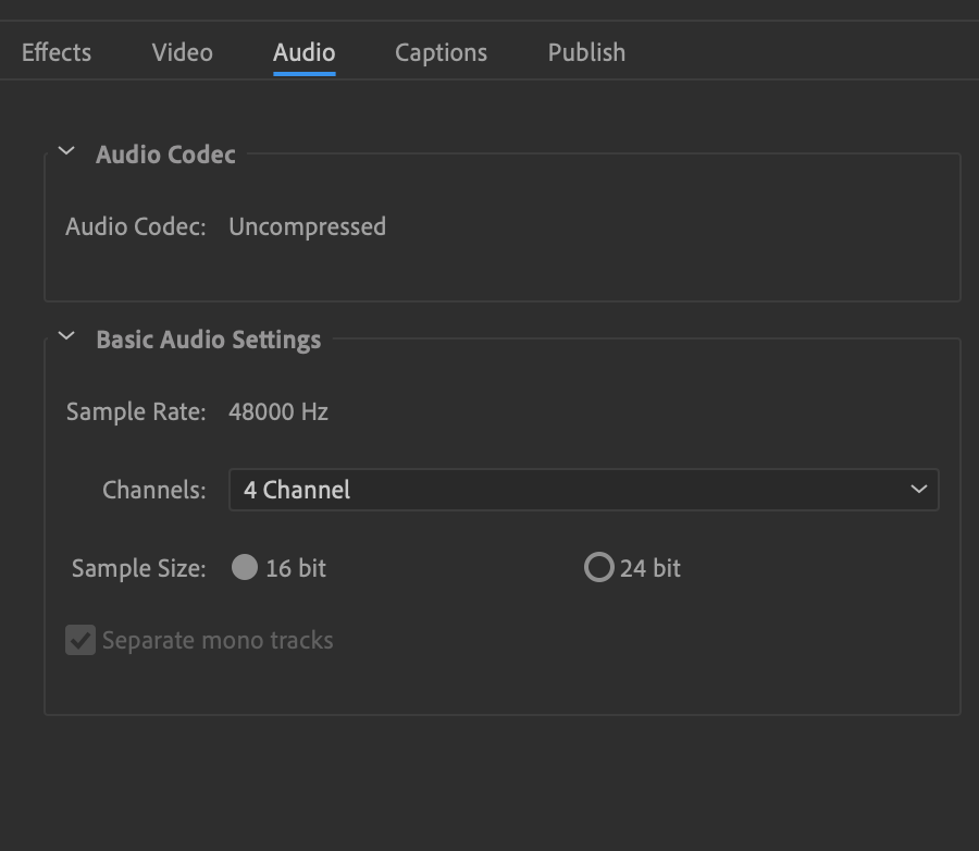 Solved: Audio track mix down in export panel? - Adobe Community - 12415023