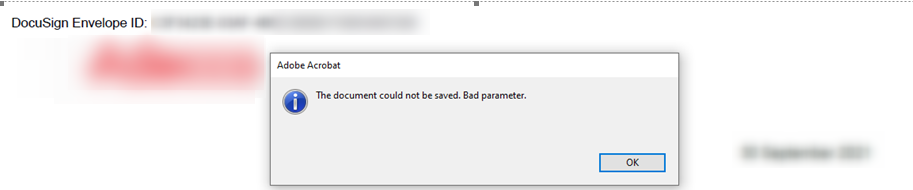 Unable to password encrypt PDF from DocuSign. Erro... - Adobe Product ...