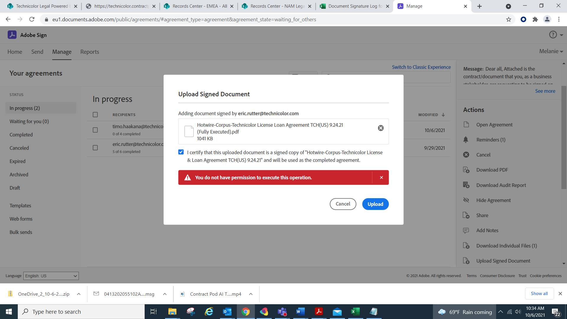 Uploading Signed Document is not Allowed for User - Adobe Product ...