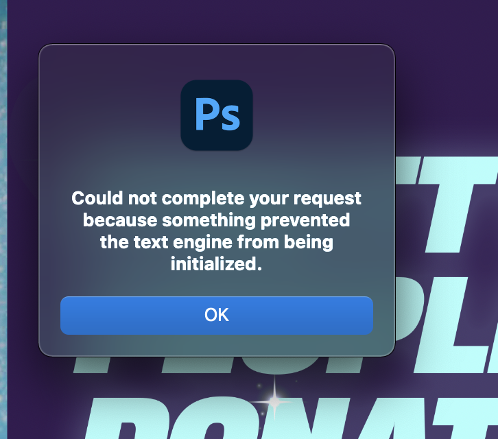 Something prevented text engine from being initial... - Adobe Community ...