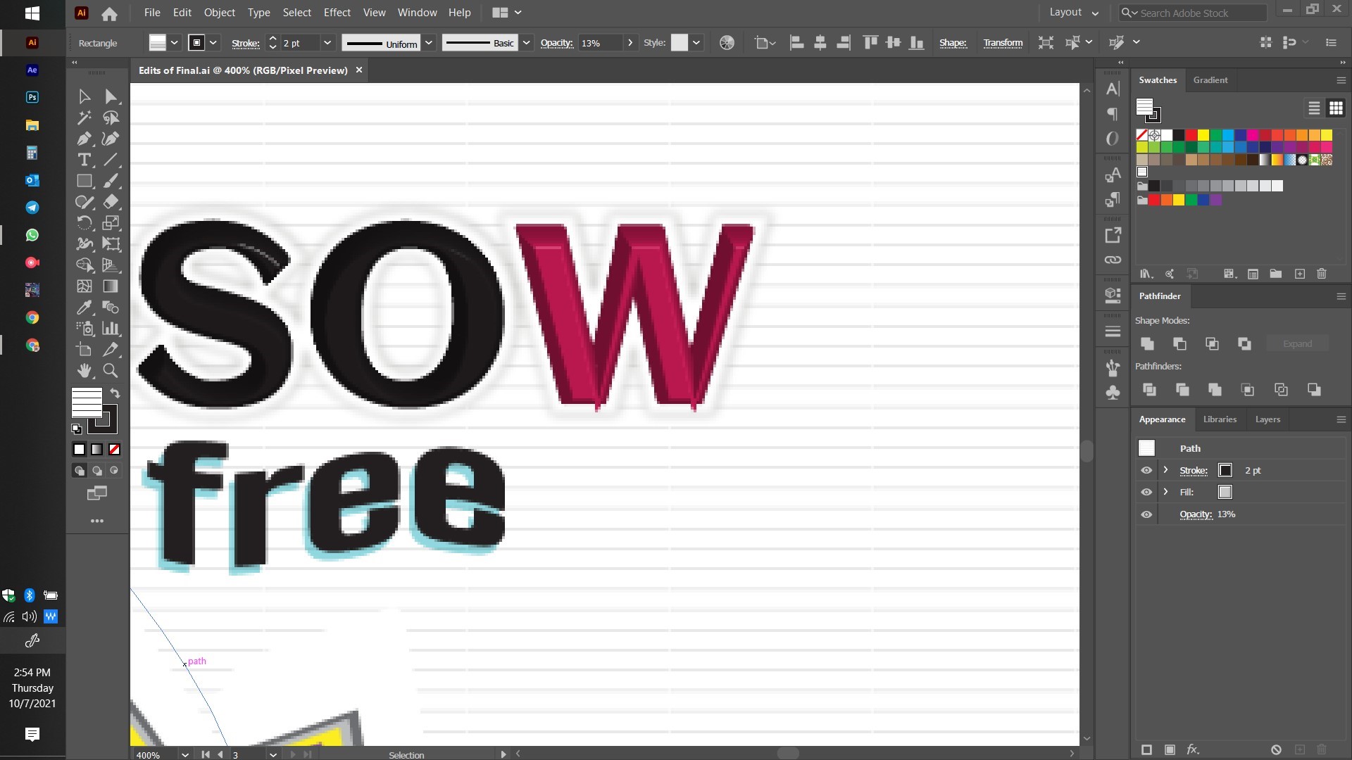Text 3D extrude and bevel leaves protruding nails ... - Adobe Community ...