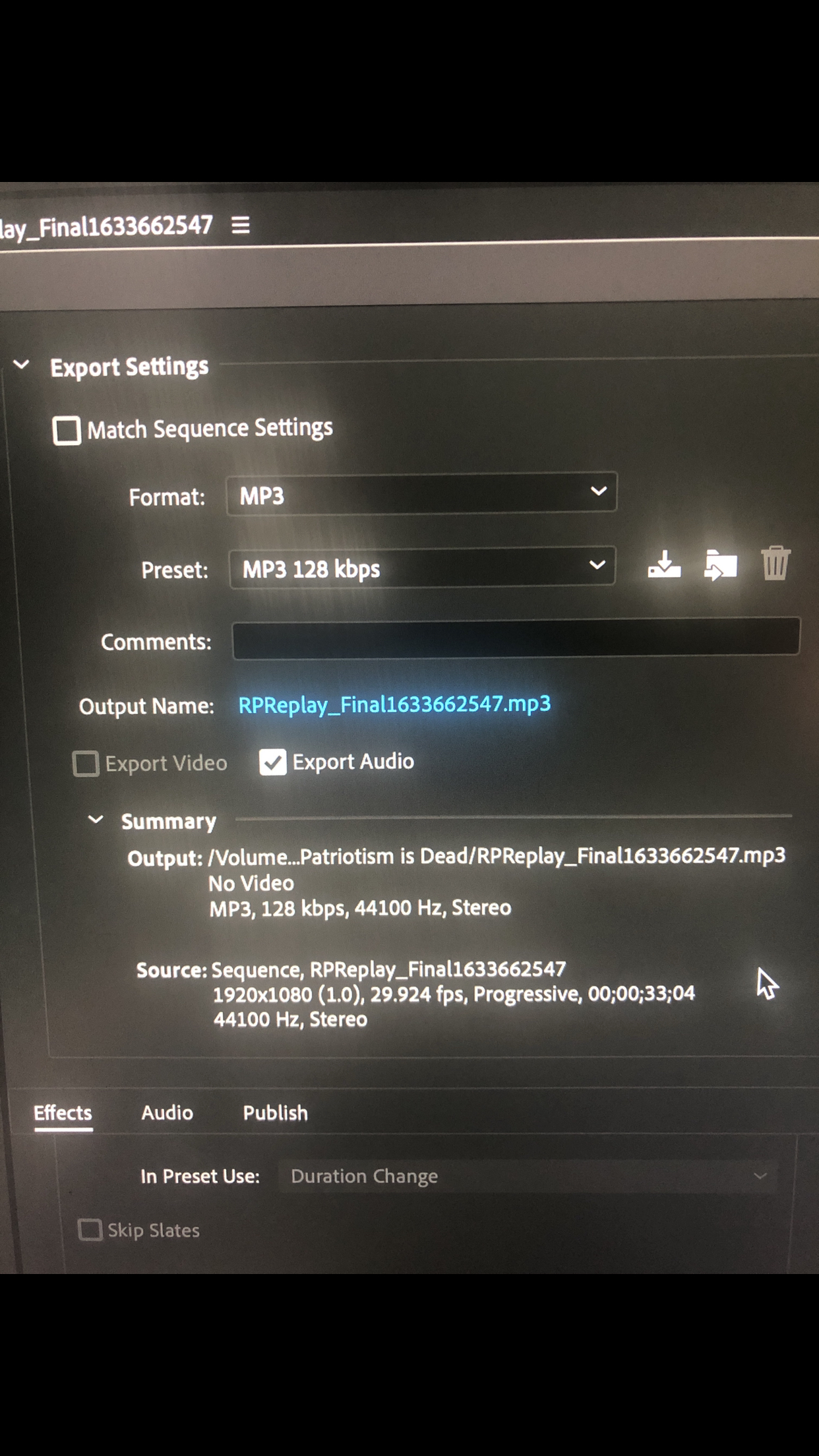 Export Settings: "export video" box greyed out - Adobe Support ...