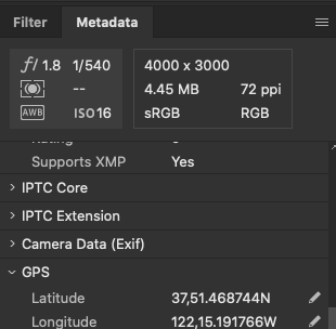 Gps metadata - Adobe Product Community - 12438159