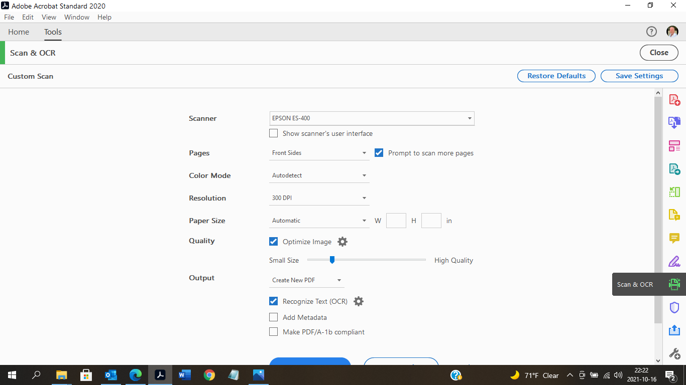 Acrobat STANDARD 2020 Scan & OCR does not convert ... - Adobe Product ...