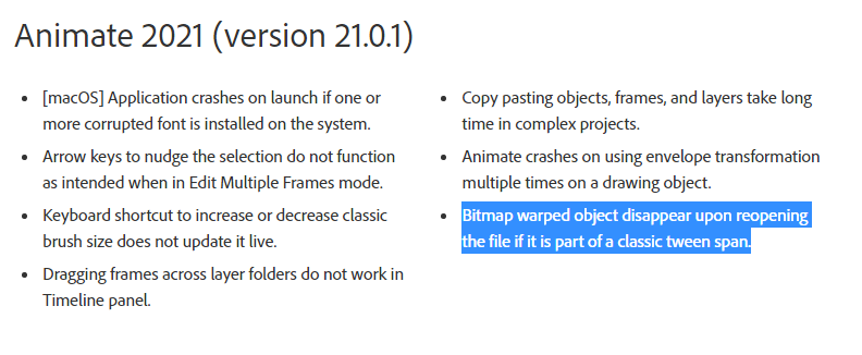 Problem with the asset warp tool - Adobe Product Community - 11663996