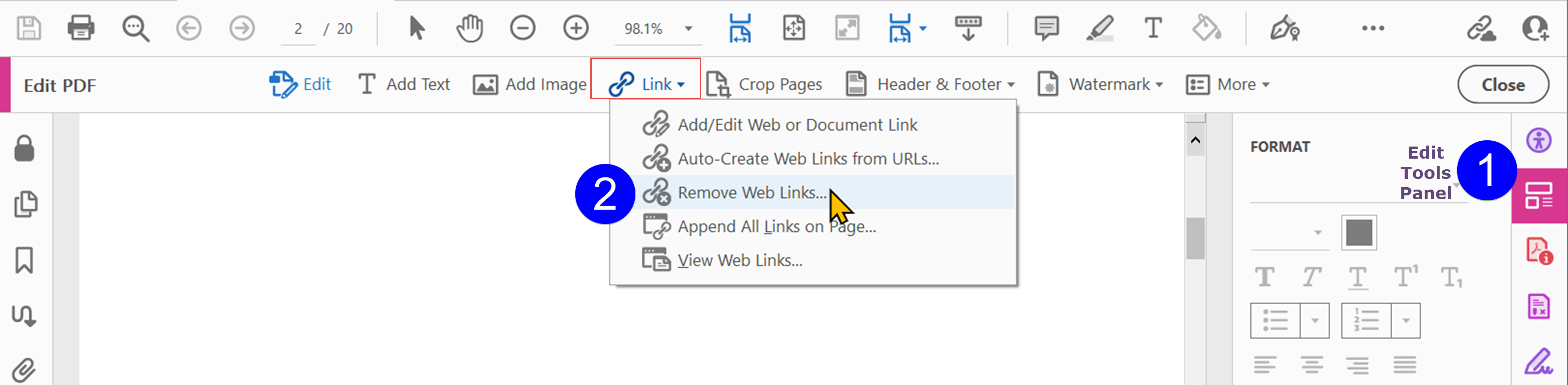 Need help making PDF links inactive - Adobe Product Community - 12460993