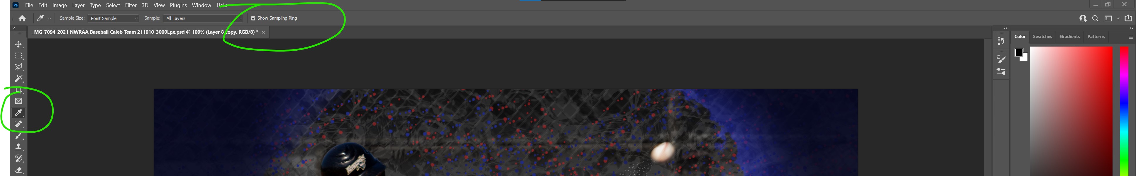 Solved: Color picker does not show sampling ring preview [... - Adobe ...