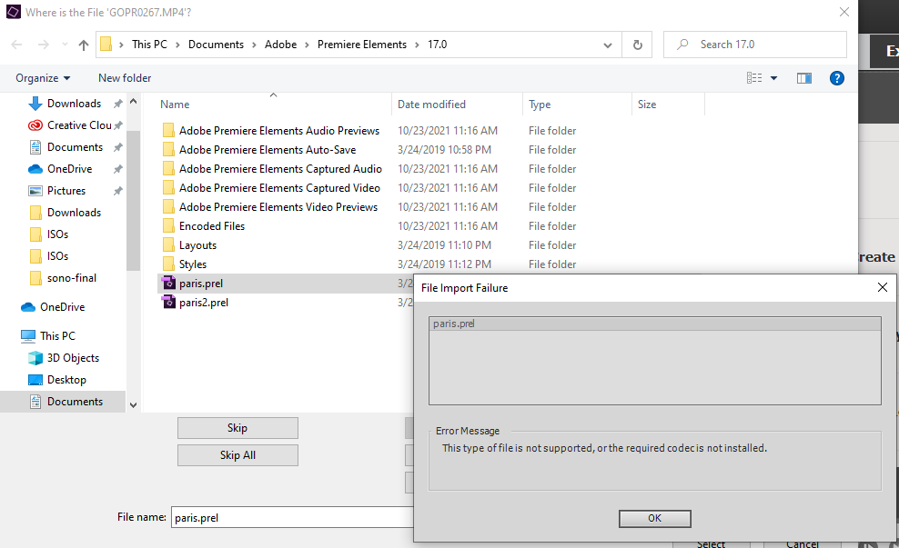Can't import a 30MB .TS file: "Add Media Failure /... - Adobe Product ...