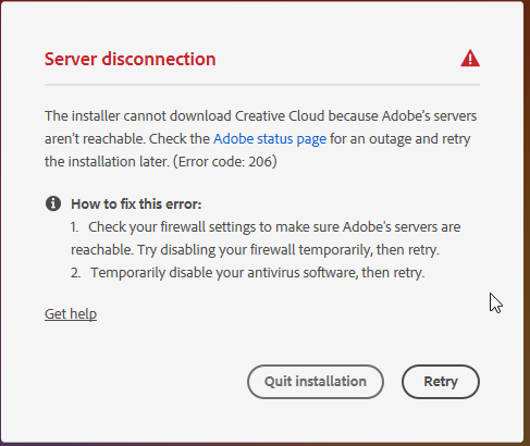 Apps cannot connect to Adobe's server - Unable to ... - Adobe Community ...