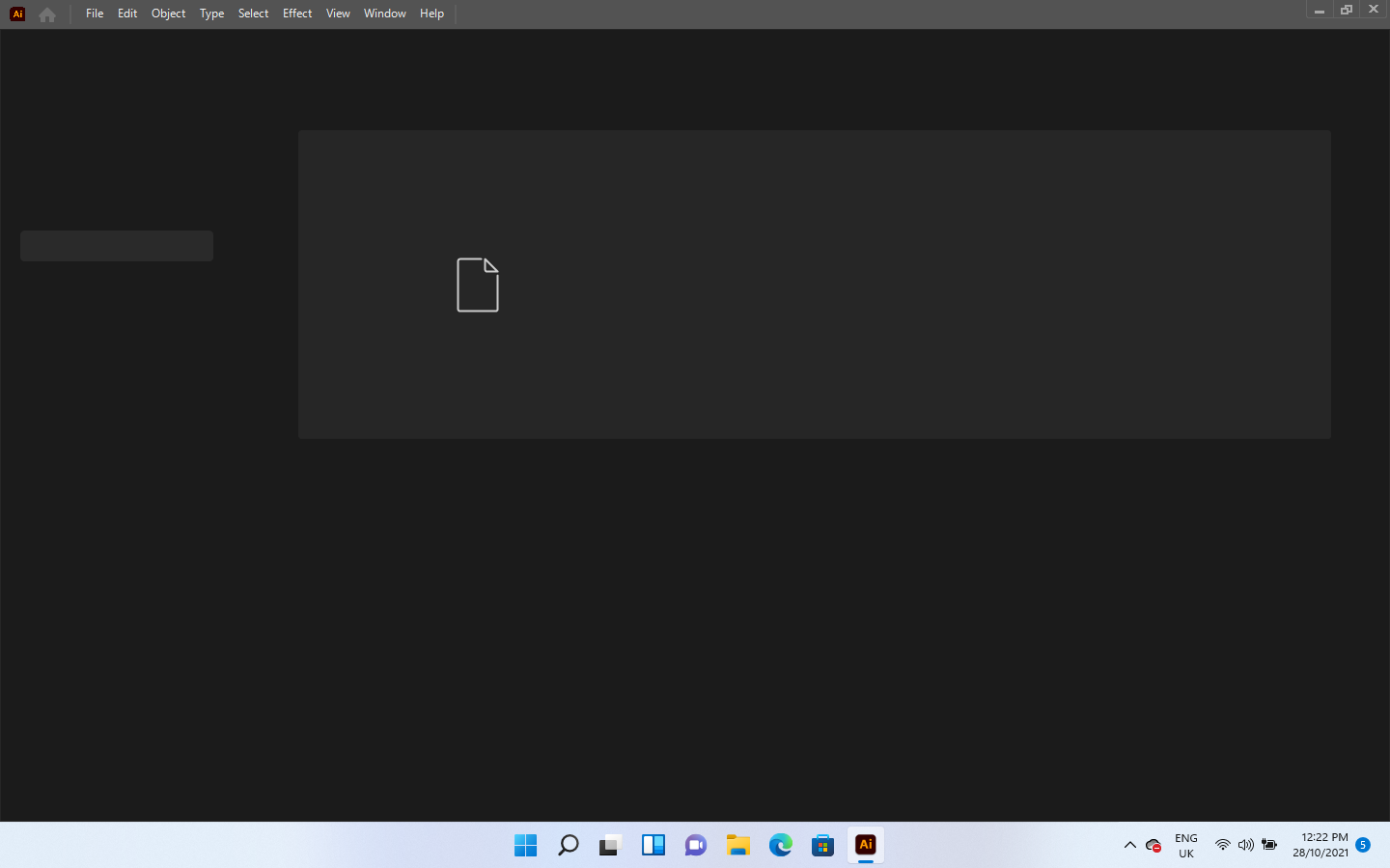 Illustrator 2022 blank home screen - Adobe Community - 12478677