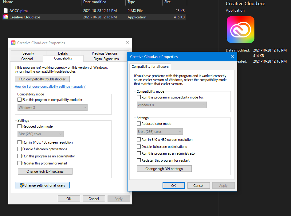 Creative Cloud stuck in compatibility mode, can't ... - Adobe Product ...